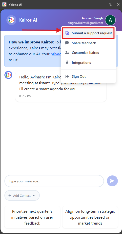 How to contact Support - Kairos AI